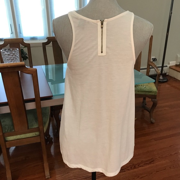 Zara | Tops | Zara Flowy White Tank Top With Zipper Closure | Poshmark